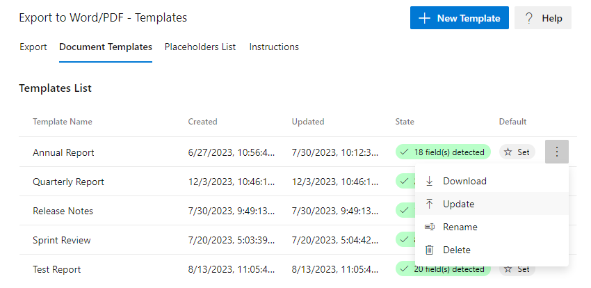 Export to Word/PDF - Visual Studio Marketplace