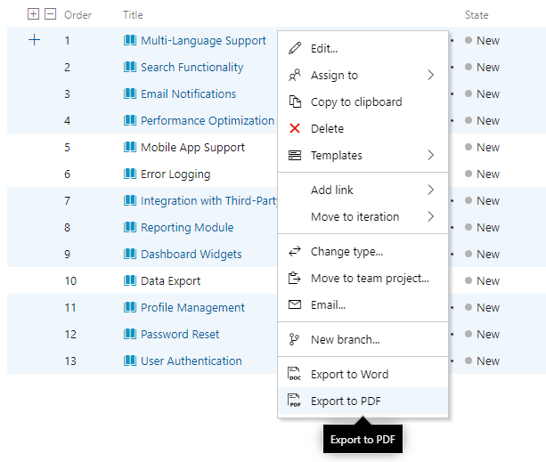 Export to Word/PDF - Visual Studio Marketplace