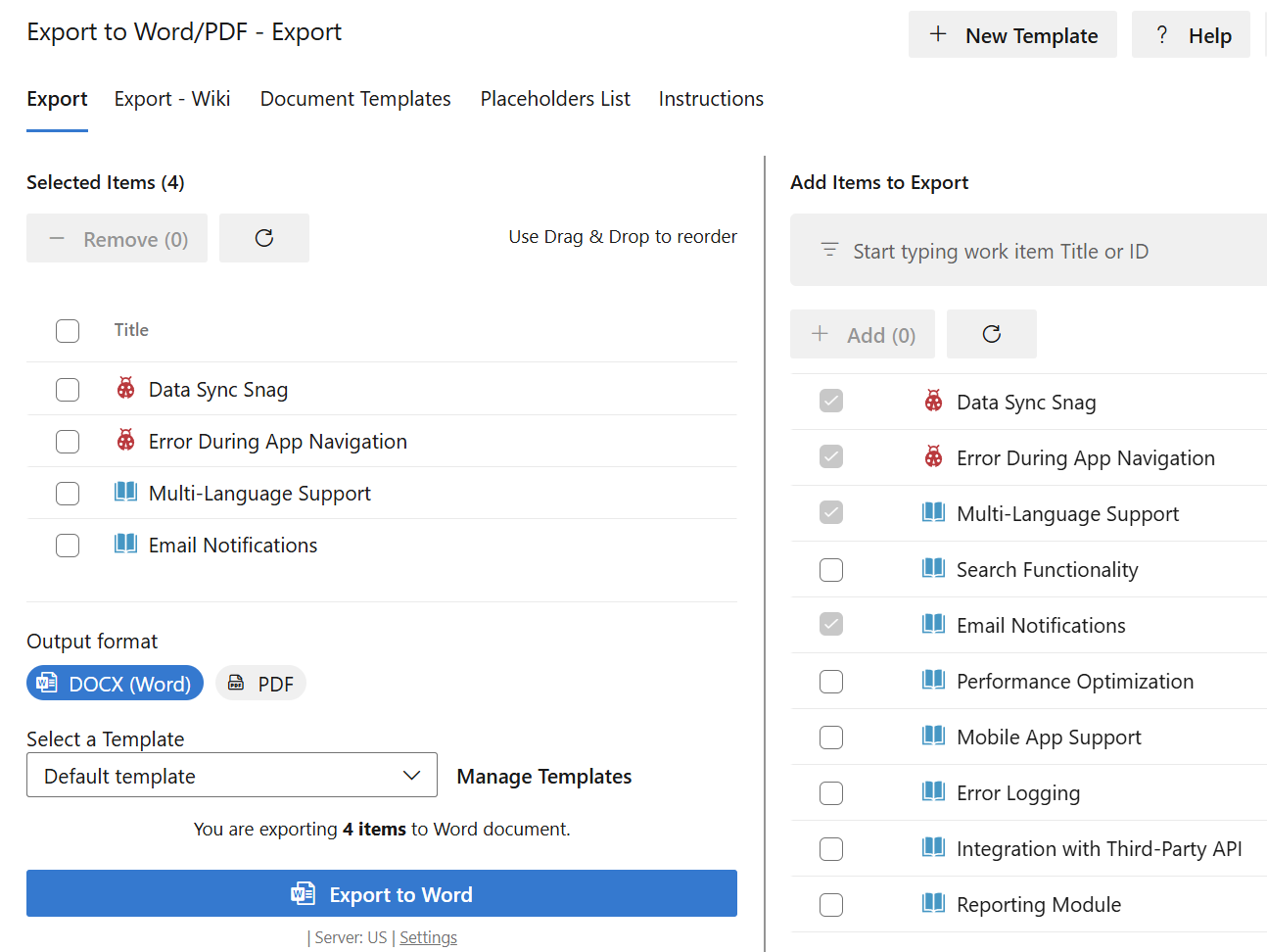 Export to Word/PDF - Visual Studio Marketplace